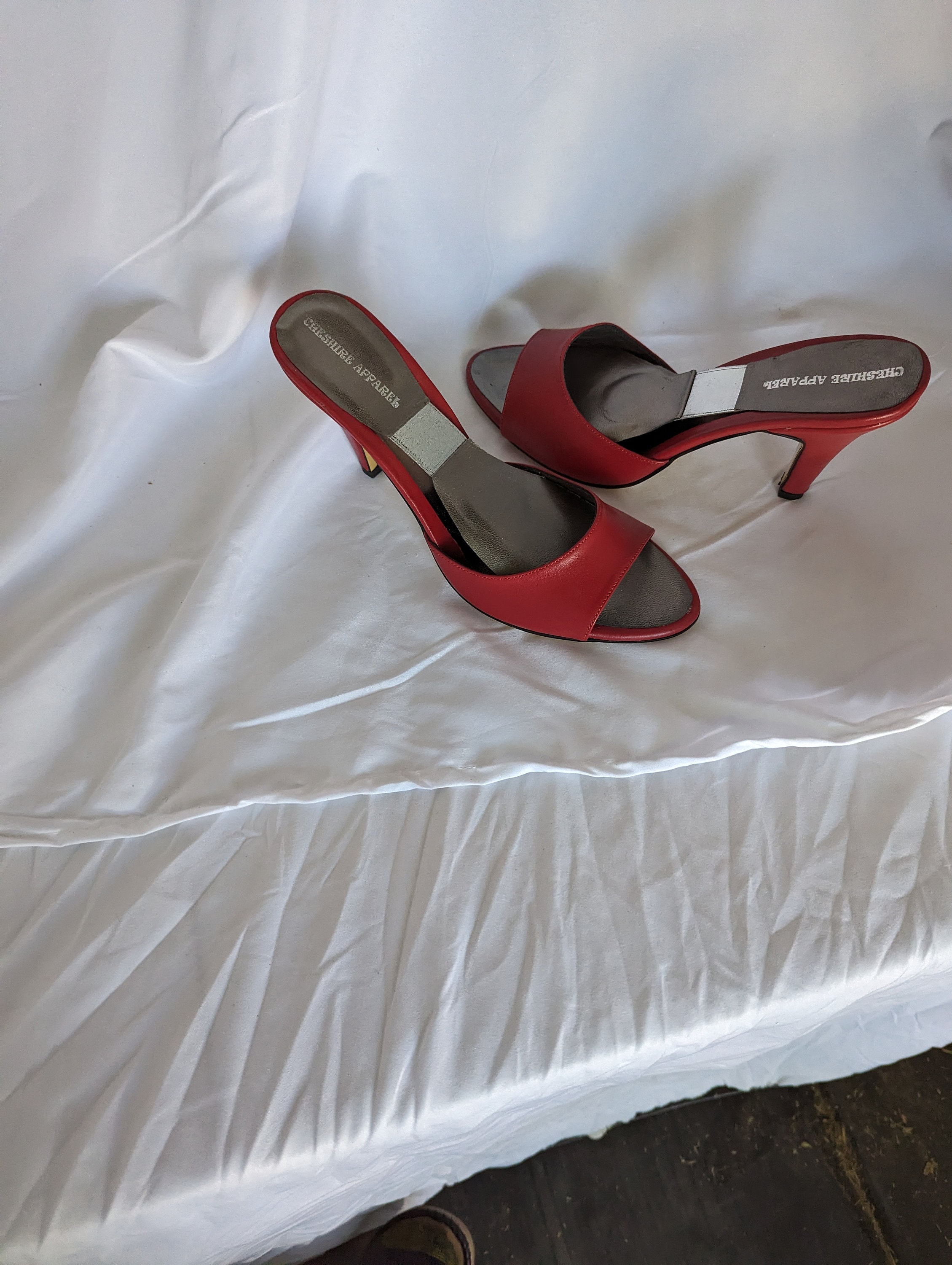 New Red Leather Spring-o-lator High Heel Shoes Mule Shoe - Etsy