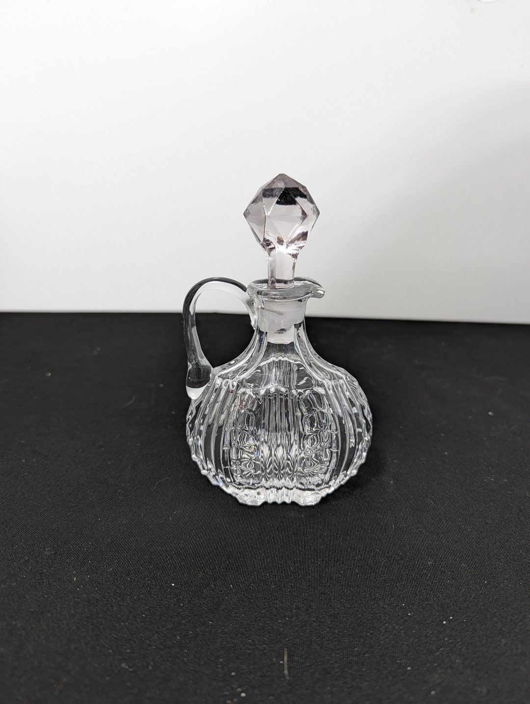 Small Crystal Pressed Glass Cruet With Stopper - Etsy