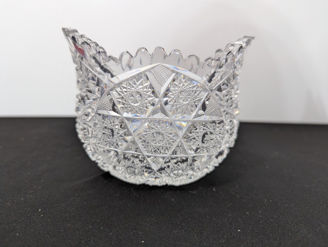 Small Cut Glass Crystal Bowl Candy Dish Spooner - Etsy