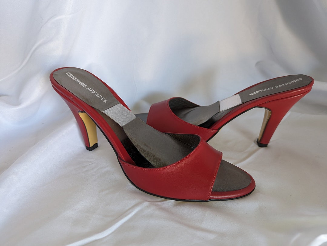 New Red Leather Spring-o-lator High Heel Shoes Mule Shoe - Etsy