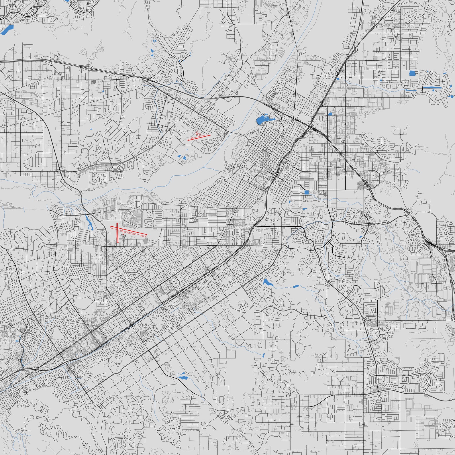 Riverside SVG Vector Map | Riverside, California, United States | Full ...