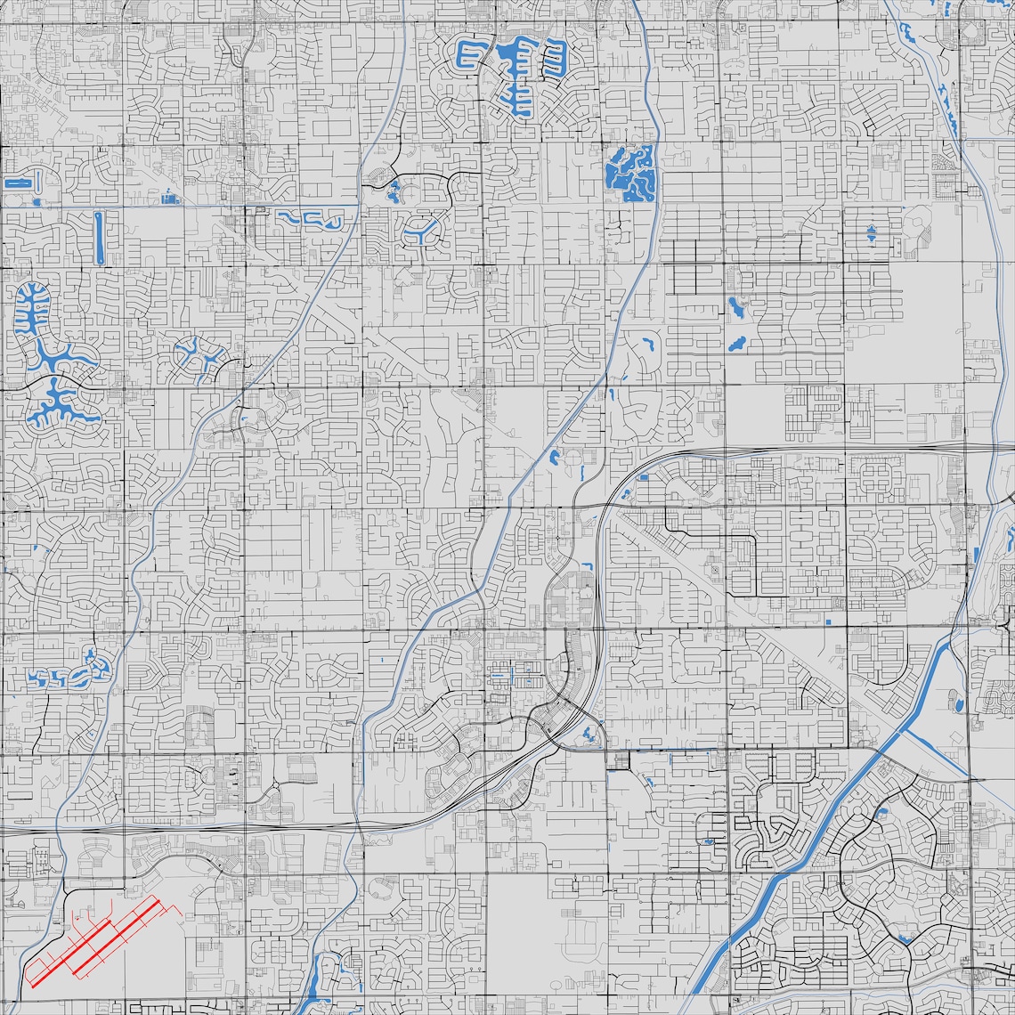 Gilbert SVG Vector Street Map | Gilbert, Arizona, United States | Full ...