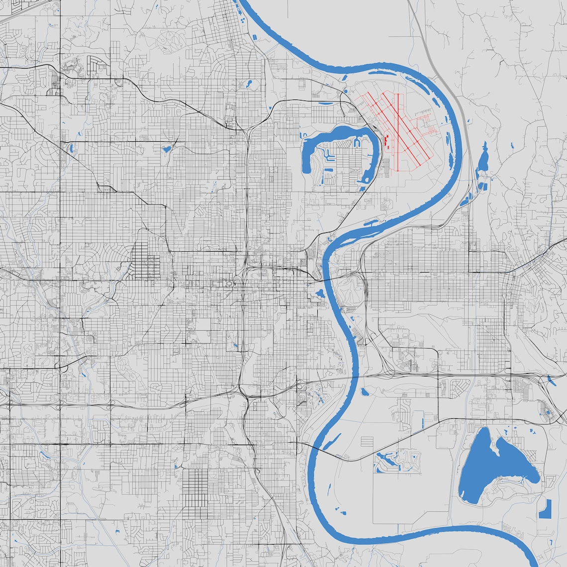 Omaha SVG Vector Map | Omaha, Nebraska, United States | Full Vector ...