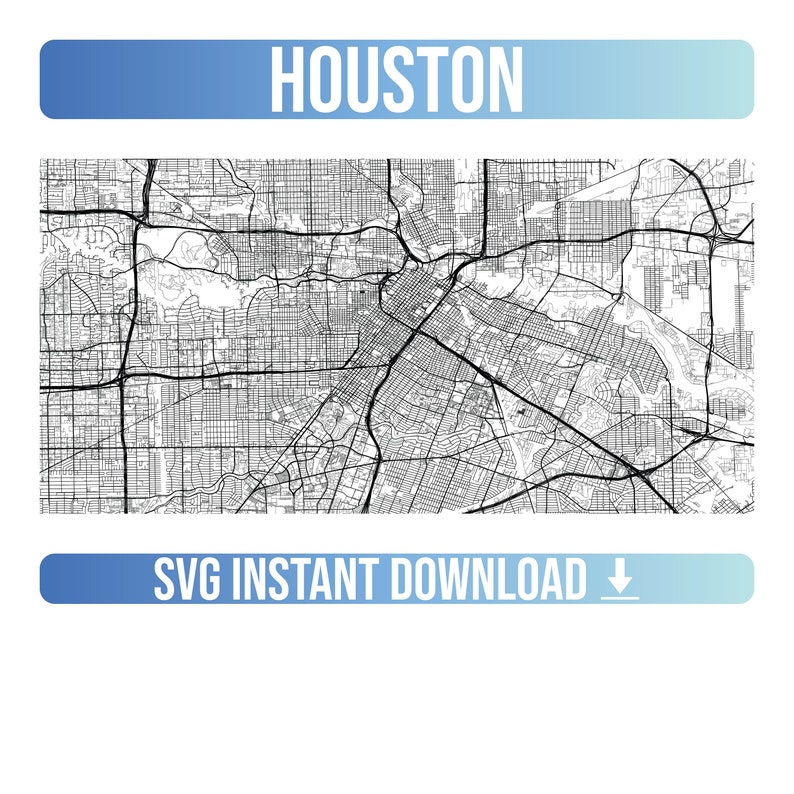 Houston SVG Street Map Houston Texas United States Full - Etsy
