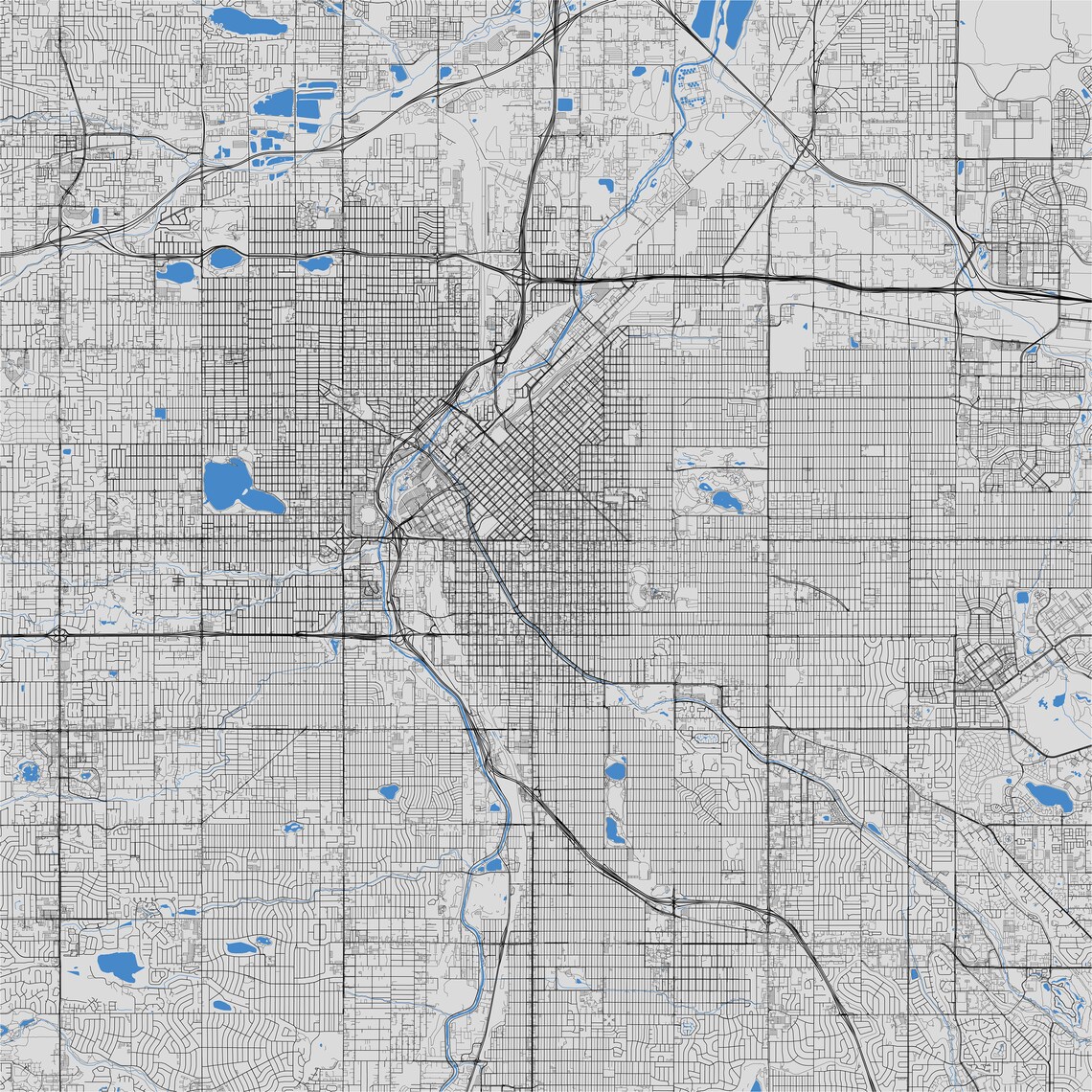 Denver SVG Street Map | Denver, Colorado, United States | Full Vector ...