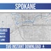 Spokane SVG Vector Street Map | Spokane, Washington, United States ...