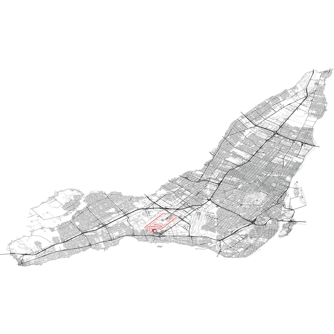 Montreal SVG Vector Street Map Montreal Quebec Canada - Etsy