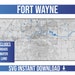 Fort Wayne SVG Vector Street Map | Fort Wayne, Indiana, United States ...