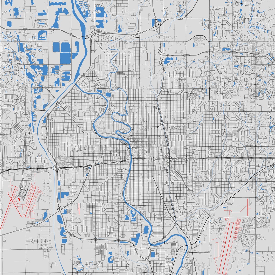 Wichita SVG Vector Map Wichita, Kansas, United States Full Vector ...