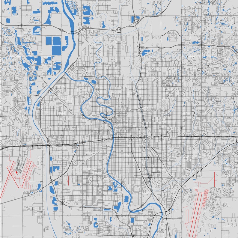 Wichita SVG Vector Map | Wichita, Kansas, United States | Full Vector ...