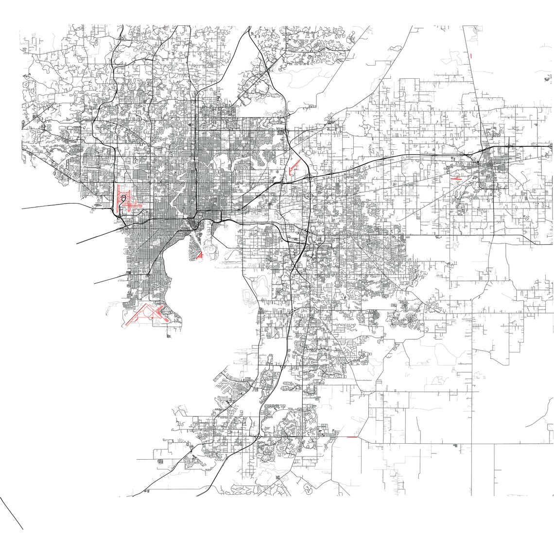 Tampa SVG Vector Map Tampa Florida United States Full - Etsy