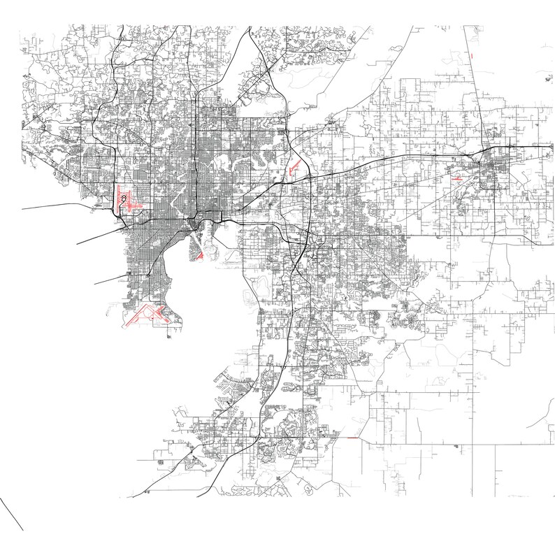 Tampa SVG Vector Map Tampa Florida United States Full - Etsy
