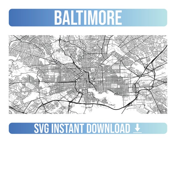 Baltimore SVG Vector Street Map Baltimore Maryland United - Etsy