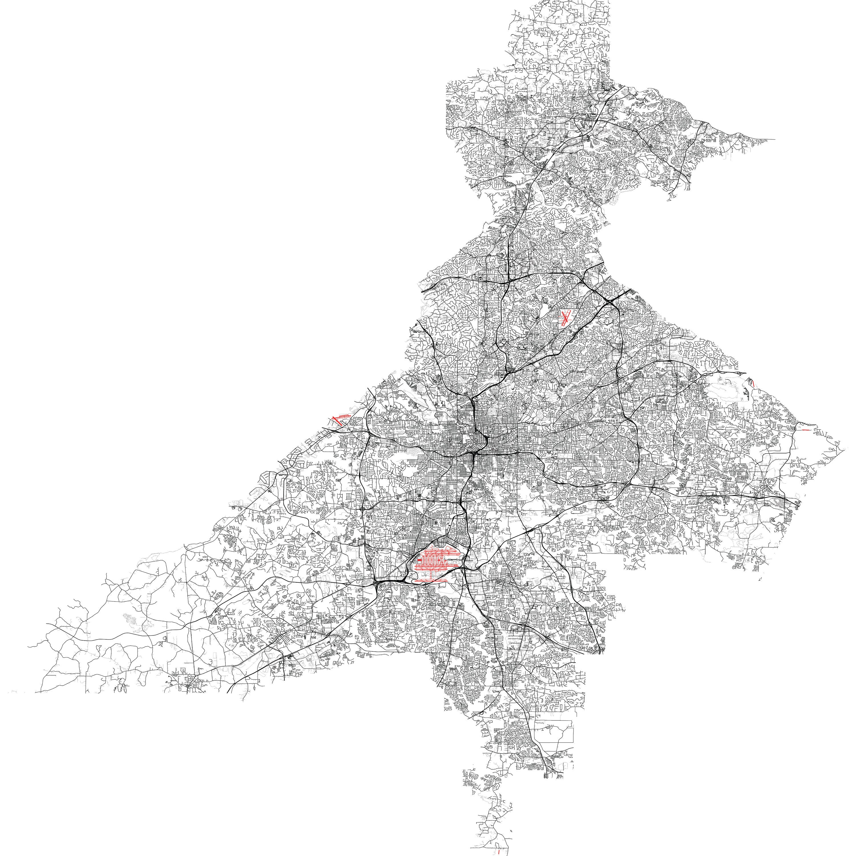 Atlanta SVG Vector Street Map Atlanta Georgia United | Etsy