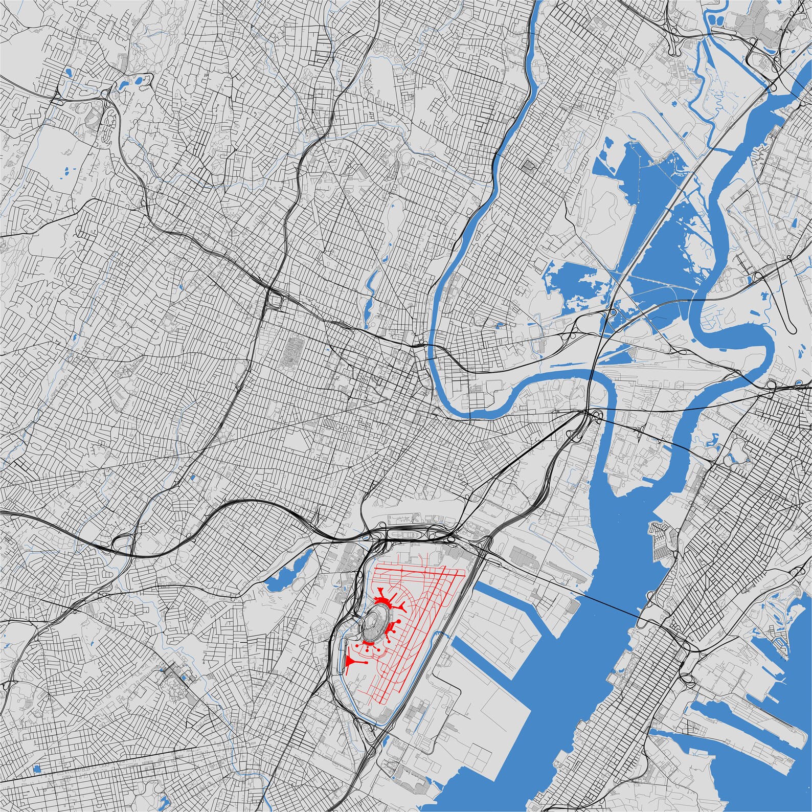 Newark SVG Vector Map | Newark, New Jersey, United States | Full Vector ...