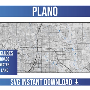 Plano SVG Vector Map | Plano, Texas, United States | Full Vector Street ...