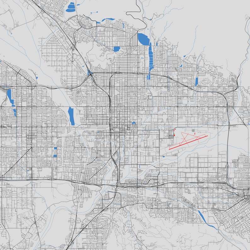 San Bernardino SVG Vector Street Map | San Bernardino, California ...