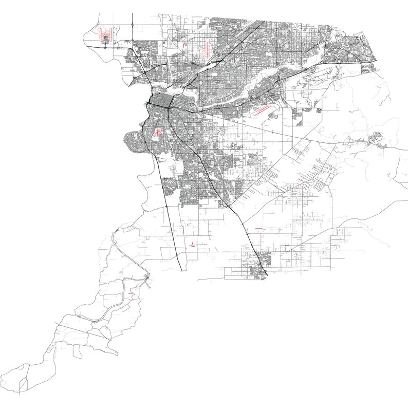 Sacramento SVG Vector Map Sacramento California United - Etsy