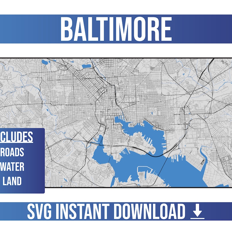 Map of Baltimore - Etsy