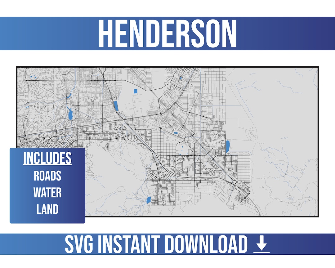 Henderson SVG Vector Street Map | Henderson, Nevada, United States ...
