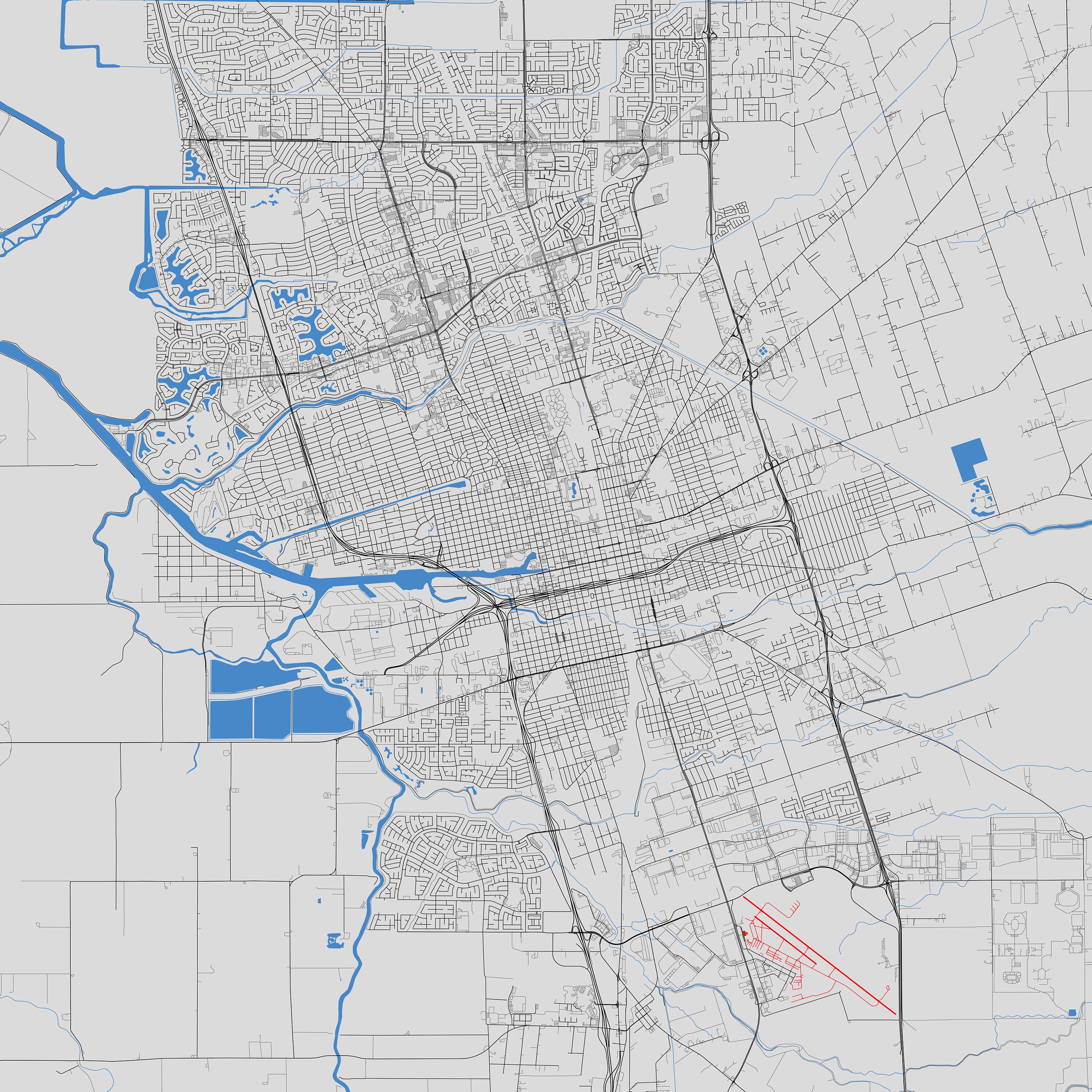 Stockton SVG Vector Map | Stockton, California, United States | Full ...