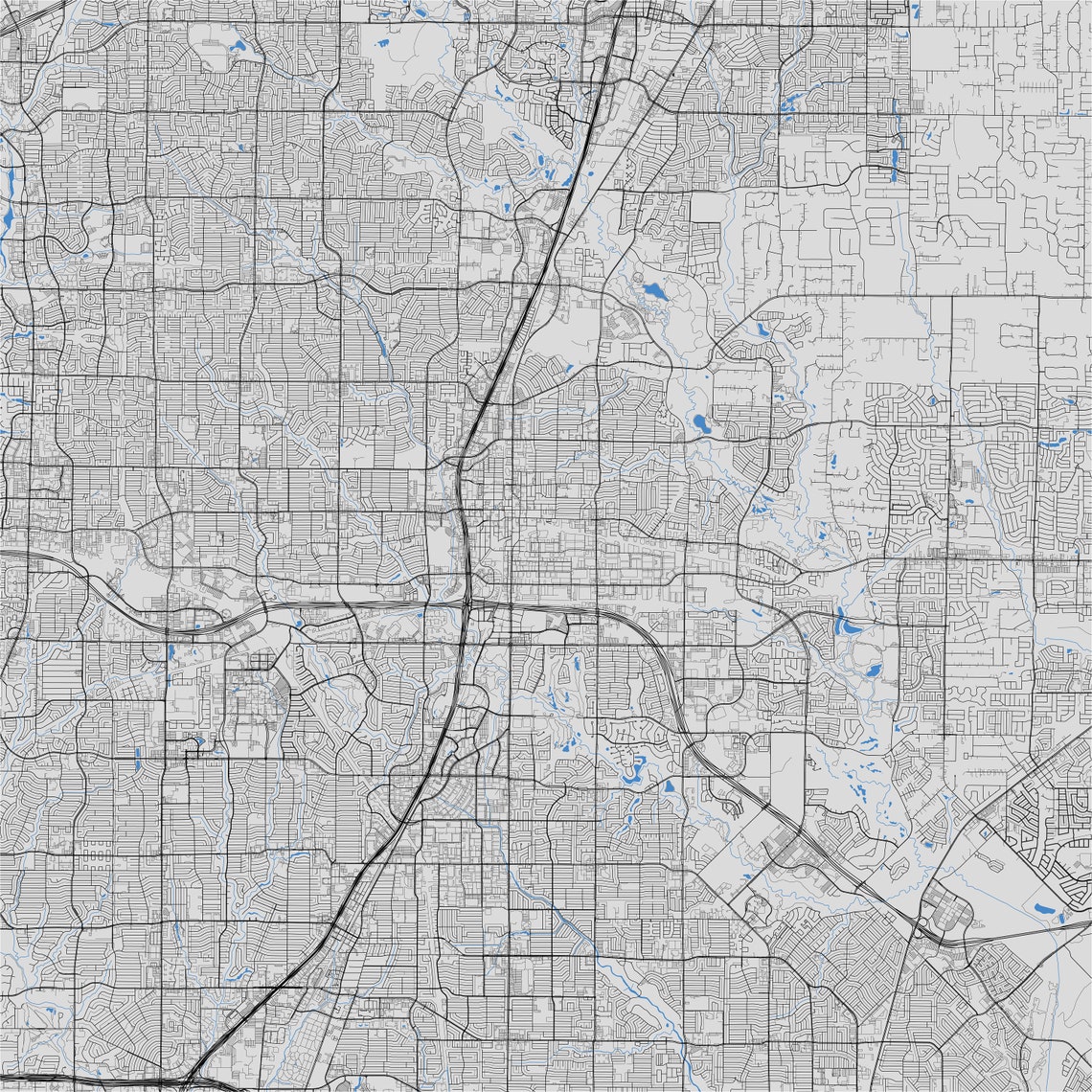 Plano SVG Vector Map | Plano, Texas, United States | Full Vector Street ...