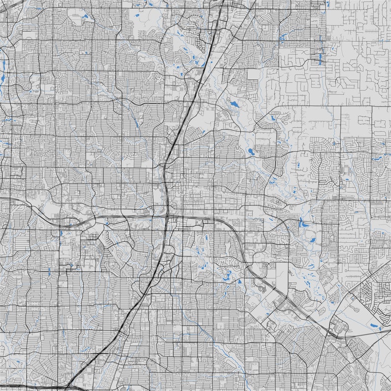 Plano SVG Vector Map | Plano, Texas, United States | Full Vector Street ...