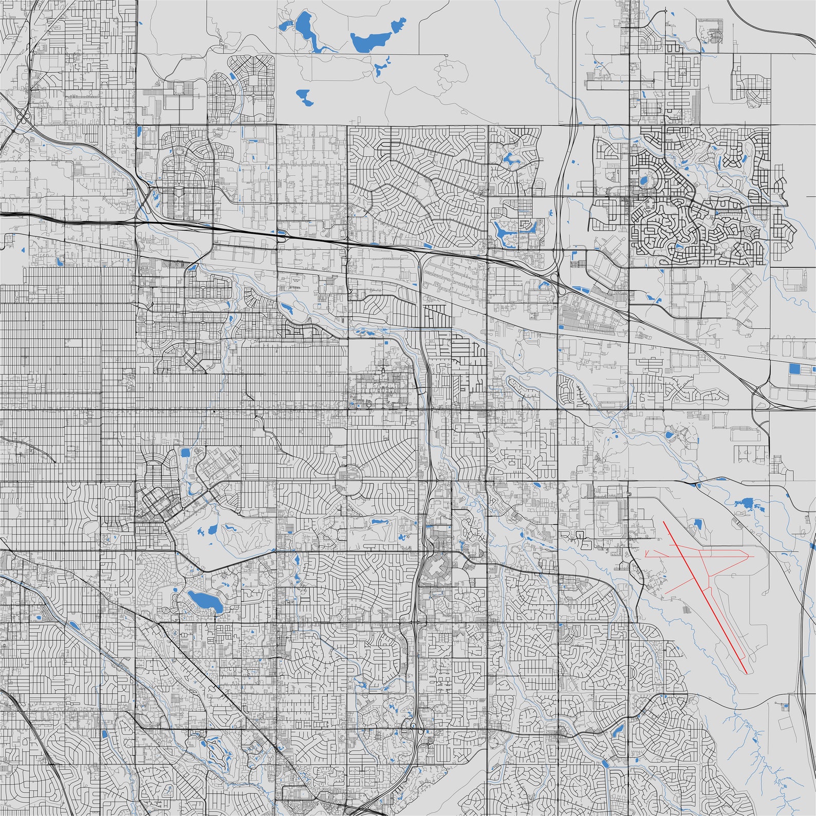 Aurora SVG Vector Street Map | Aurora, Colorado, United States | Full ...