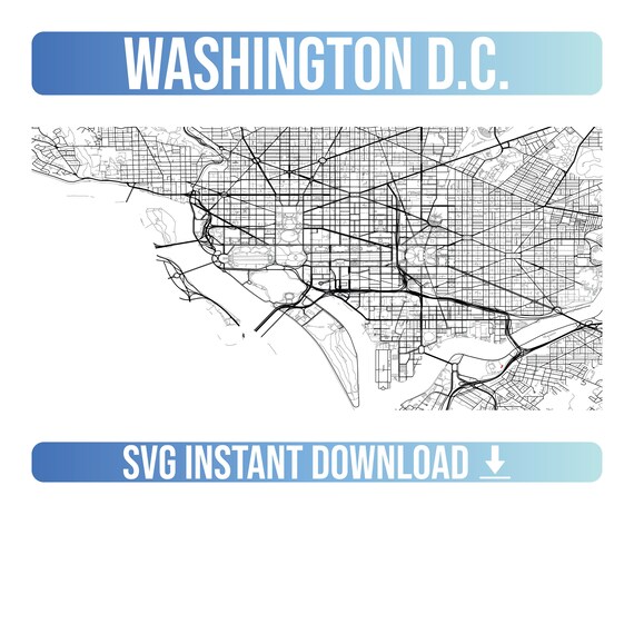 Washington D.C. SVG Vector Street Map Washington D.C. - Etsy Australia