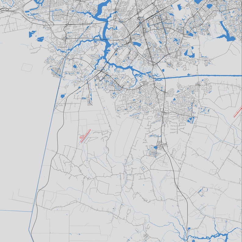 Chesapeake SVG Vector Street Map | Chesapeake, Virginia, United States ...