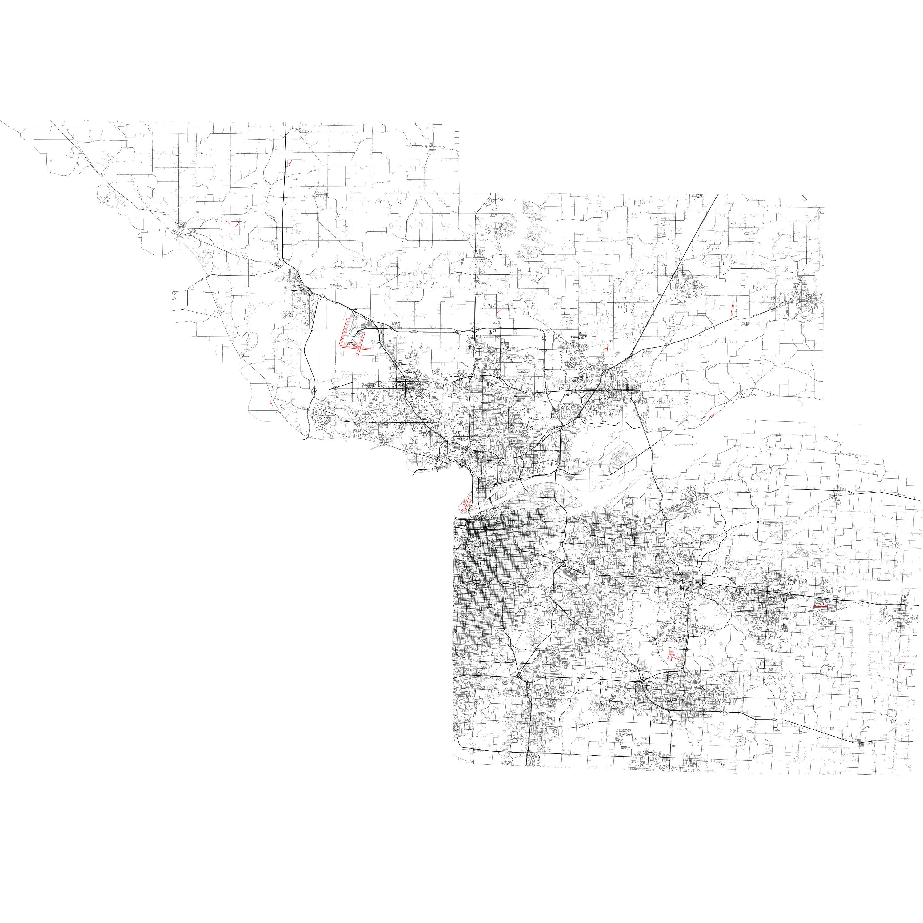 Kansas City SVG Vector Street Map Kansas City Missouri - Etsy