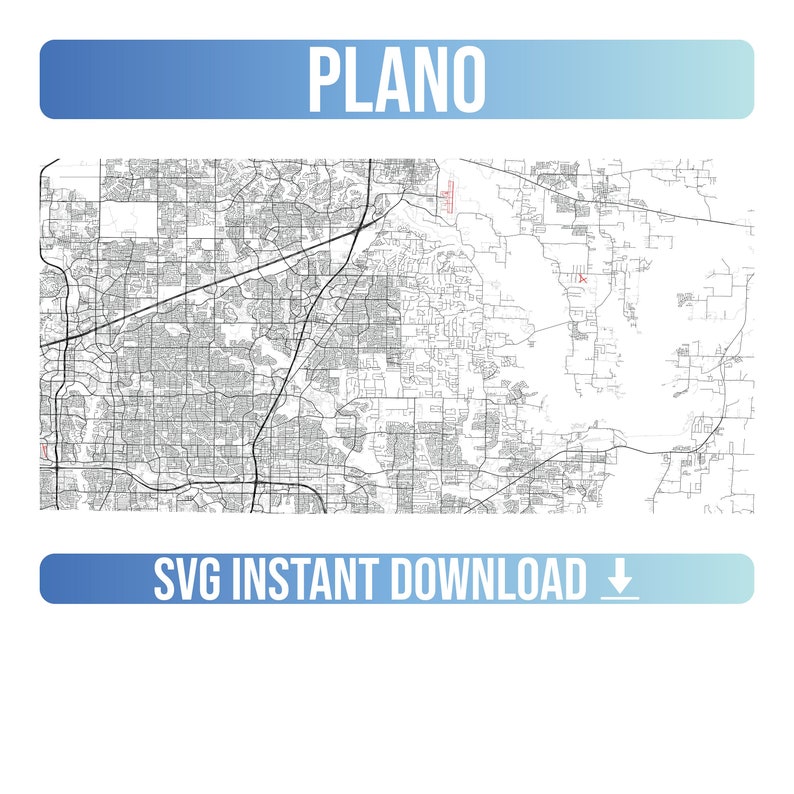 Plano SVG Vector Map Plano Texas United States Full - Etsy