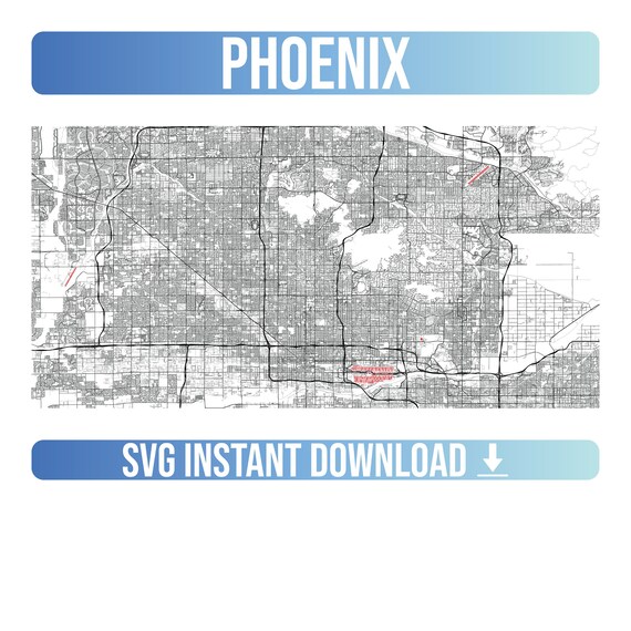 Phoenix SVG Street Map Phoenix Arizona United States - Etsy
