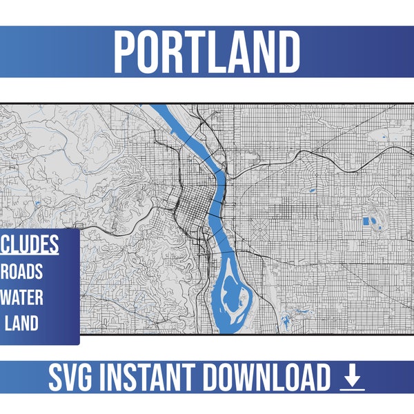 Portland Map - Etsy