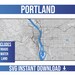 Portland SVG Vector Street Map | Portland, Oregon, United States | Full ...