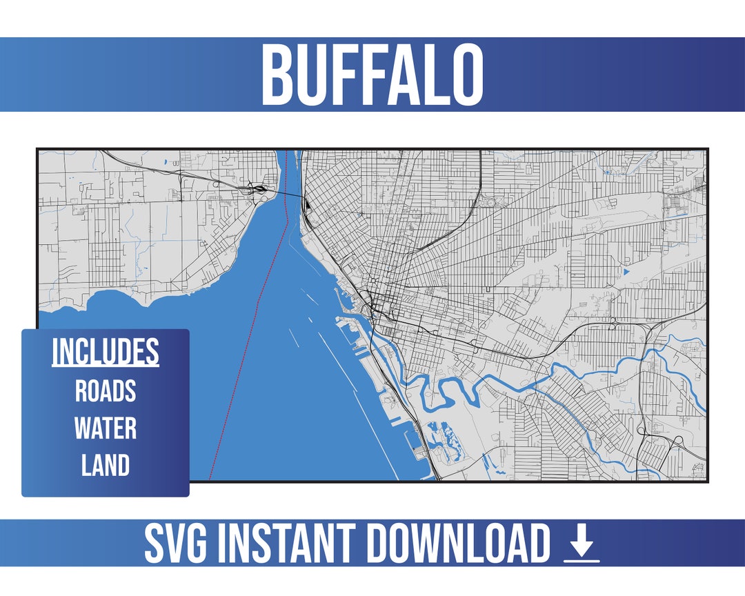 Buffalo SVG Vector Street Map | Buffalo, New York, United States | Full ...