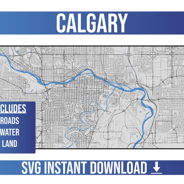 Calgary Map Svg - Etsy