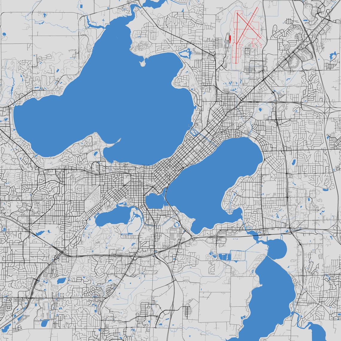 Madison SVG Vector Street Map | Madison, Wisconsin, United States ...