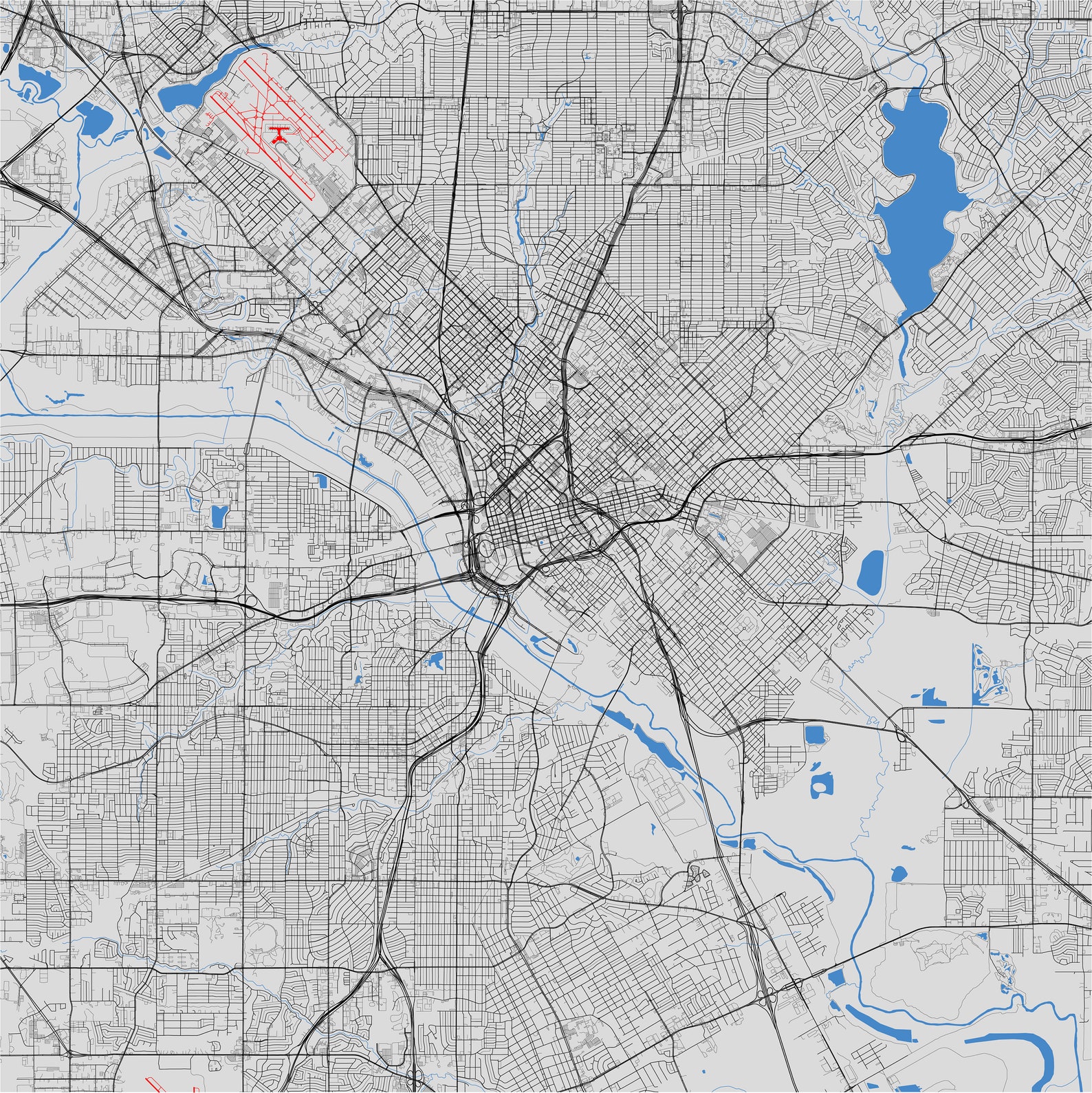 Dallas SVG Street Map | Dallas, Texas, United States | Full Vector ...