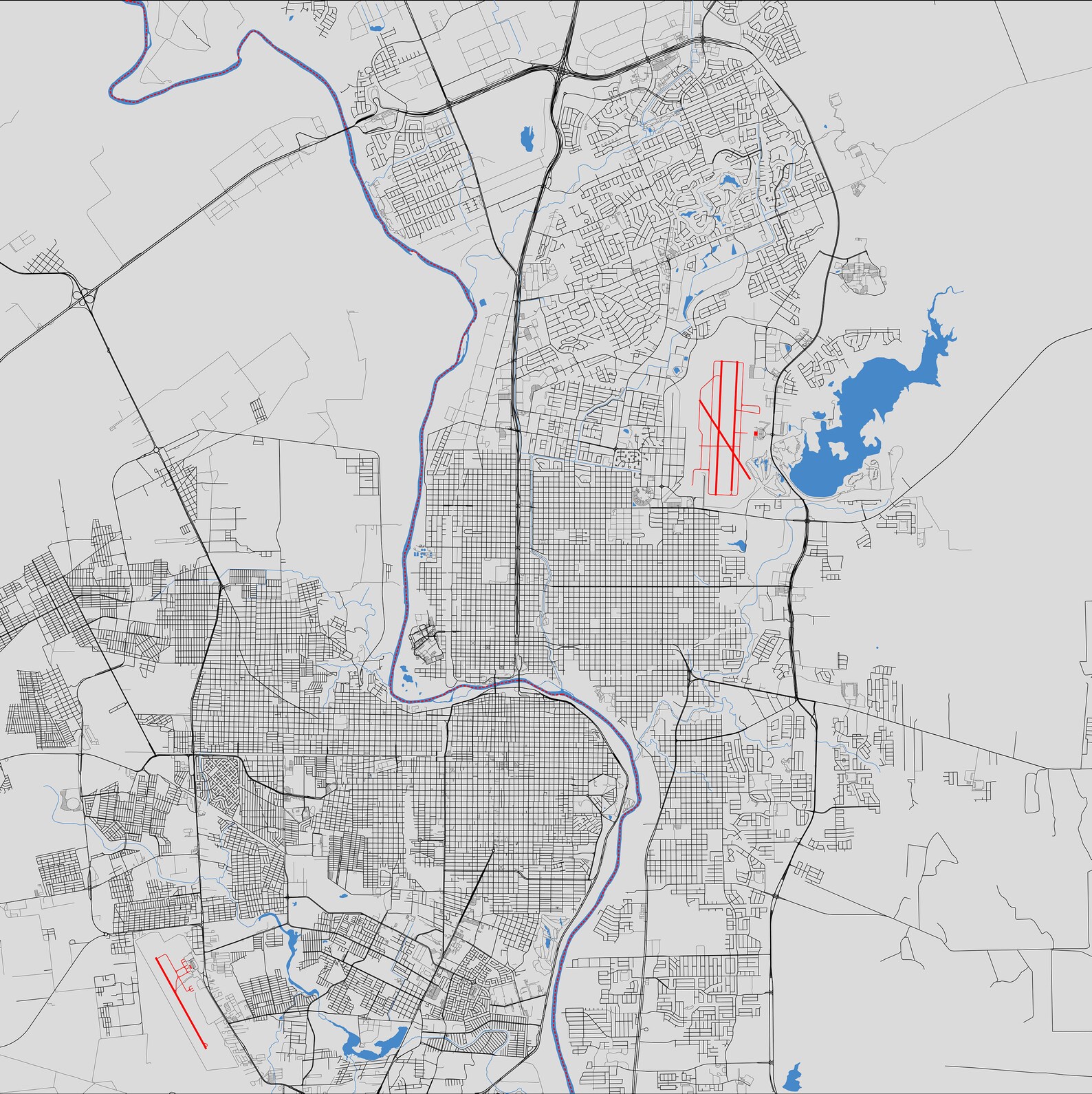 Laredo SVG Vector Street Map | Laredo, Texas, United States | Full ...
