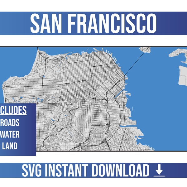 San Francisco Map - Etsy