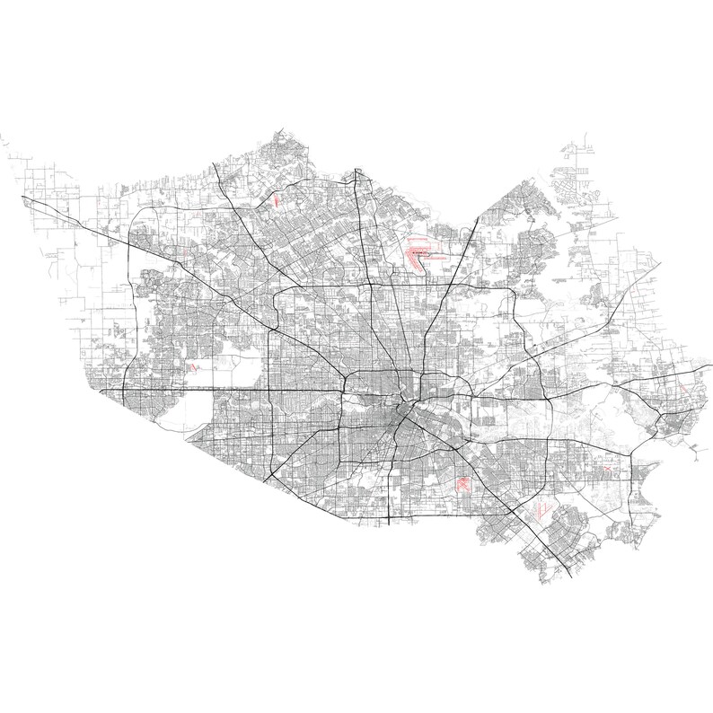 Houston SVG Street Map Houston Texas United States Full - Etsy
