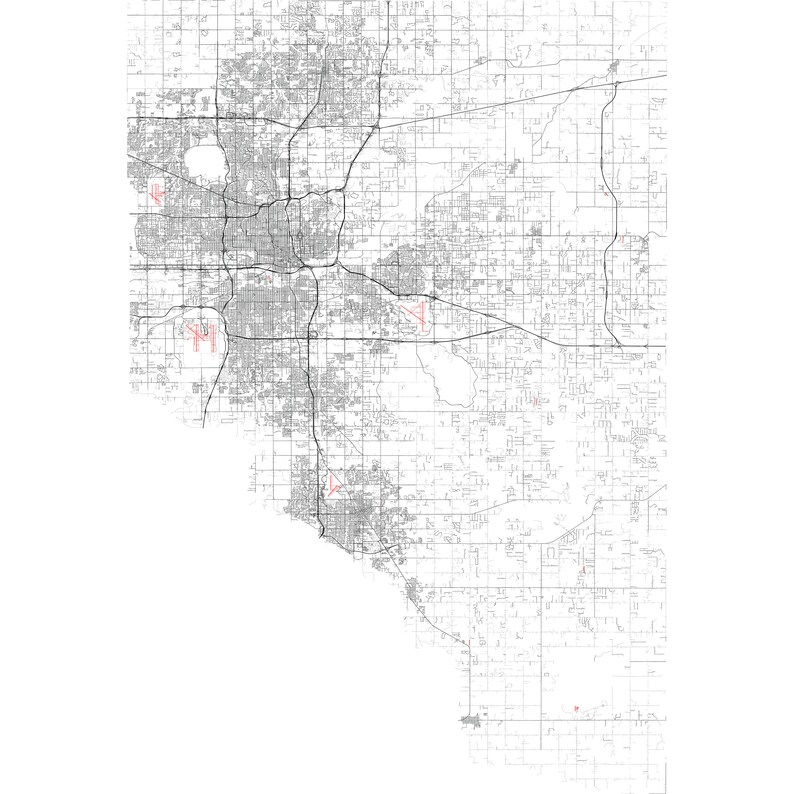 Oklahoma City SVG Vector Street Map Oklahoma City Oklahoma - Etsy