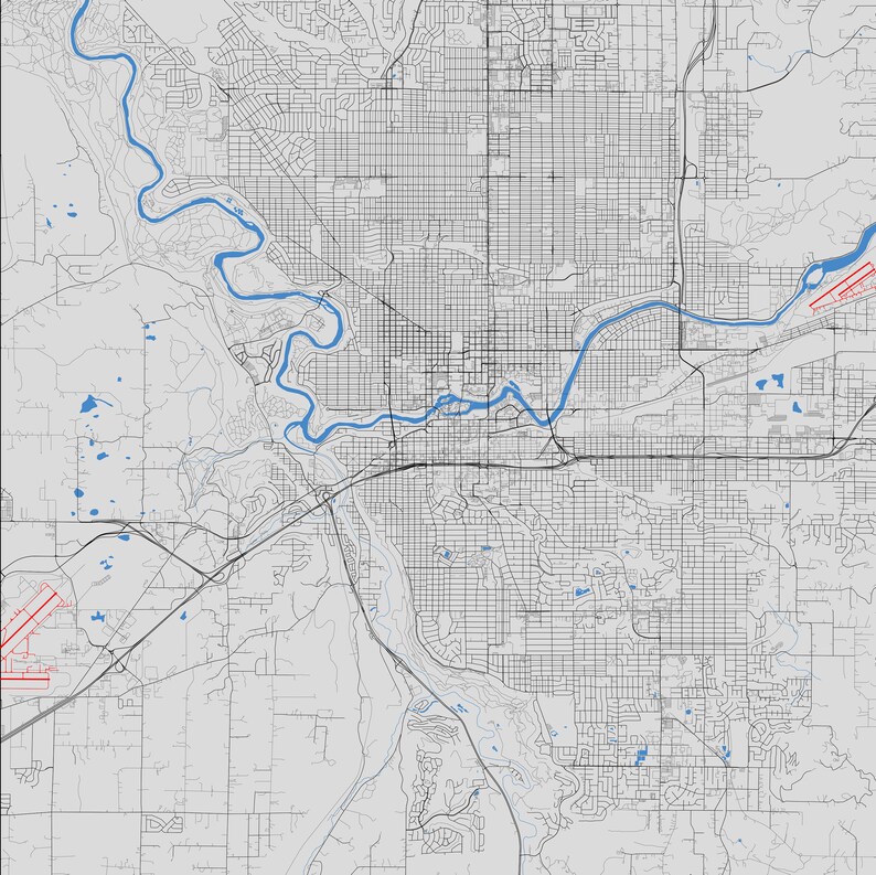 Spokane SVG Vector Street Map | Spokane, Washington, United States ...