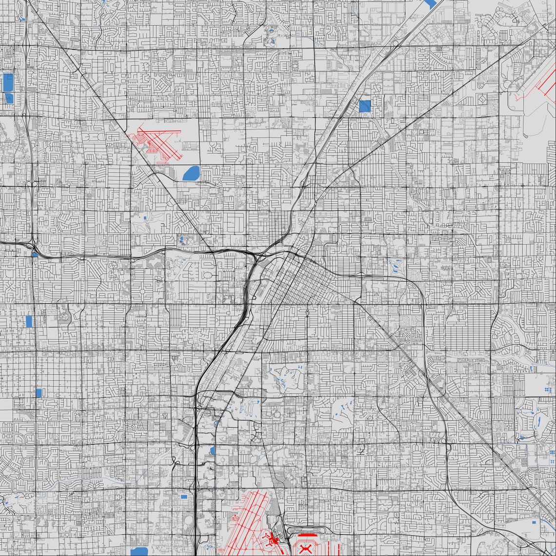 Las Vegas SVG Vector Street Map | Las Vegas, Nevada, United States ...