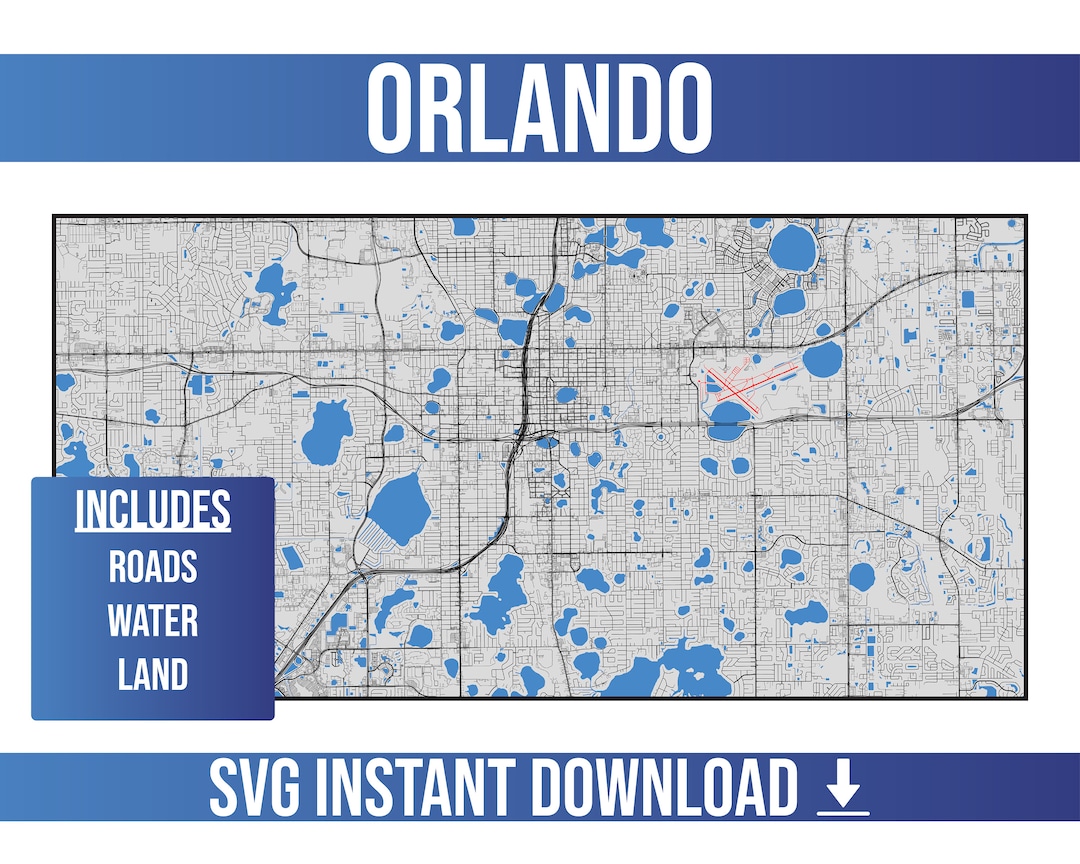 Orlando SVG Vector Map | Orlando, Florida, United States | Full Vector ...