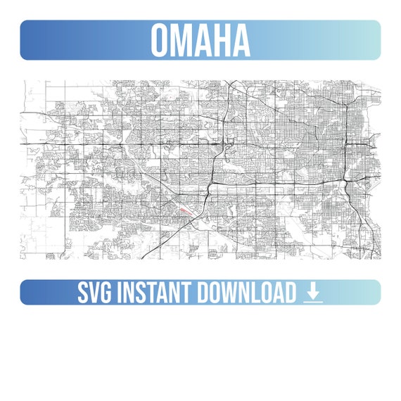 Omaha SVG Vector Map Omaha Nebraska United States Full - Etsy