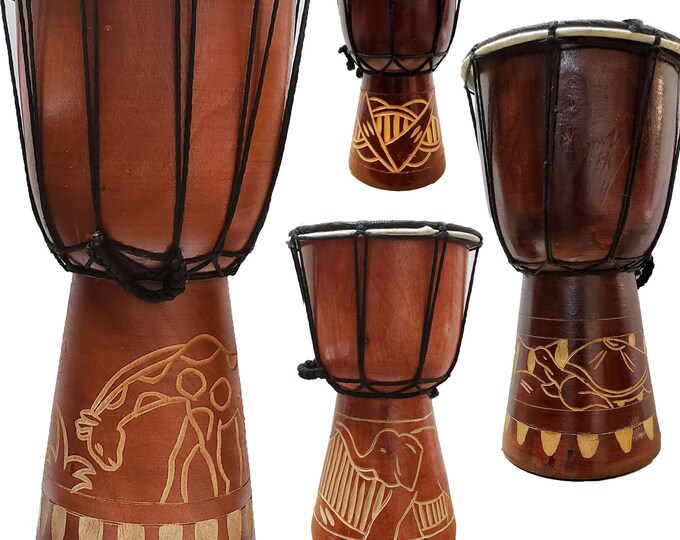 Handmade 20 Tall Deep Carved Djembe Bongo Drum DRAGON, M21 FREE Head ...