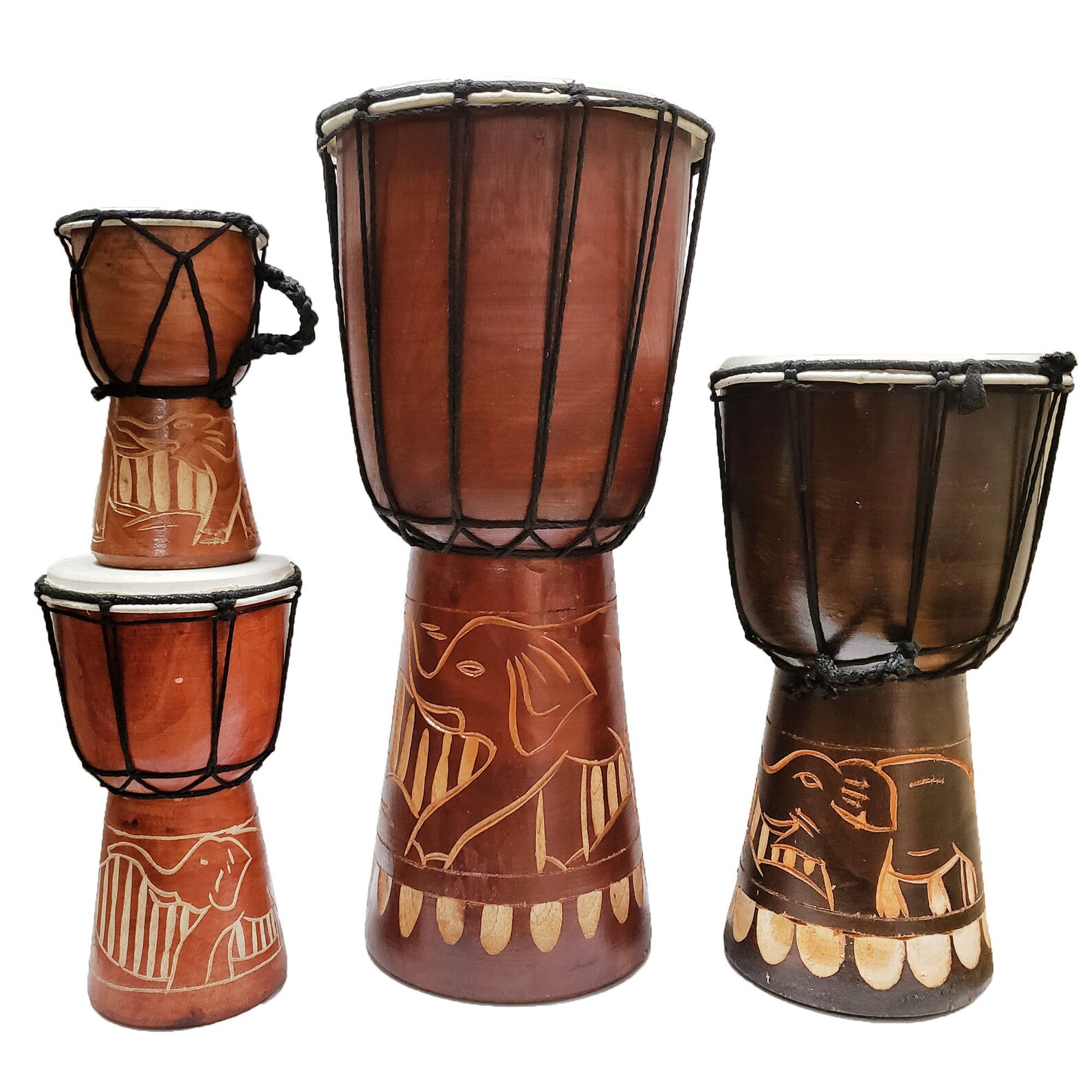 Djembe Drum Carved Animals Bongo African Inspired Music - Etsy
