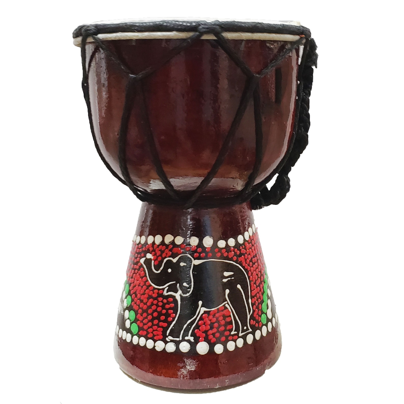 Djembe Hand Painted Color Dots Unique Patterns Elephant Bongo - Etsy